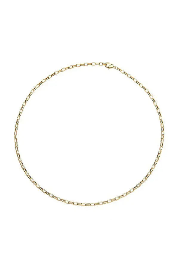 JANE WIN Long Link Box Chain Necklace - Gold