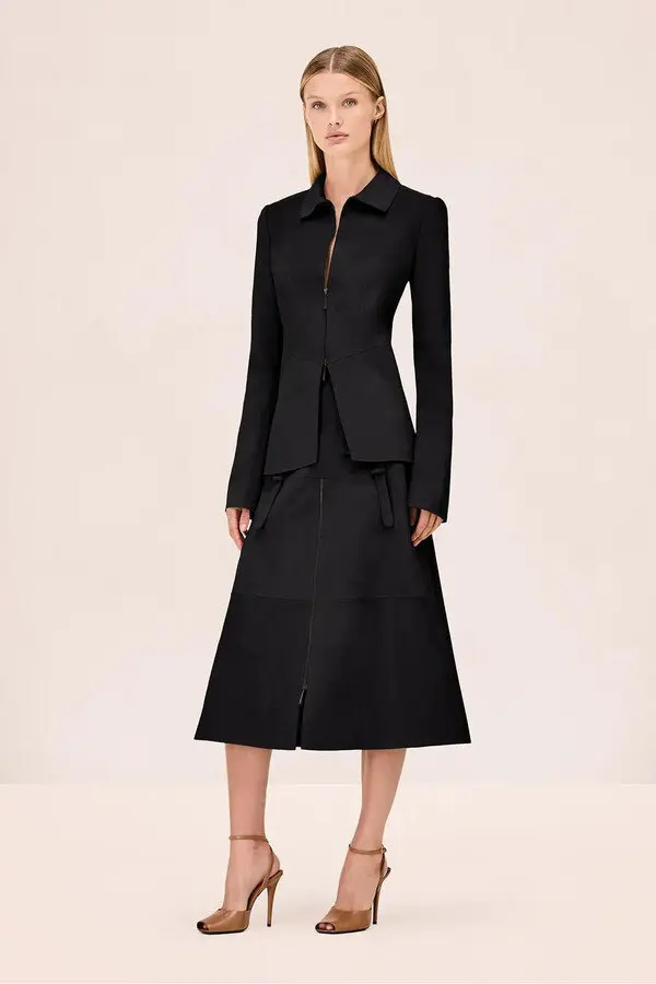 Alexis Jenny A-line Midi Skirt - Black