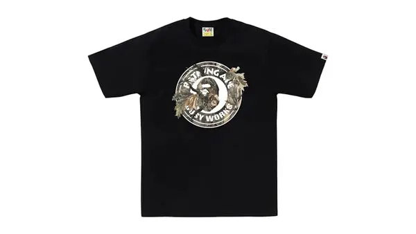 A BATHING APE Tree Edge Camo Busy Works Tee Shirt - Black/brown