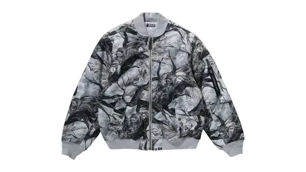 BAPE Tree Edge Camo Bomber Jacket - White