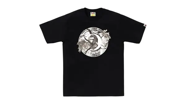 A BATHING APE Tree Edge Camo Busy Works Tee Shirt - Black/white