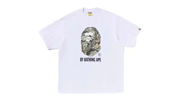 A BATHING APE Tree Edge Camo Bathing Ape Relaxed Fit Tee Shirt - White