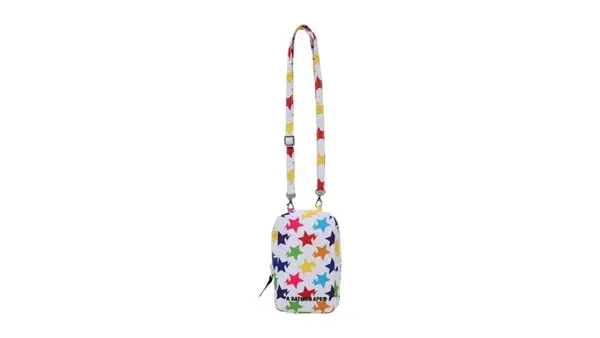 A BATHING APE Sta Pattern Phone Travel Shoulder Bag - White