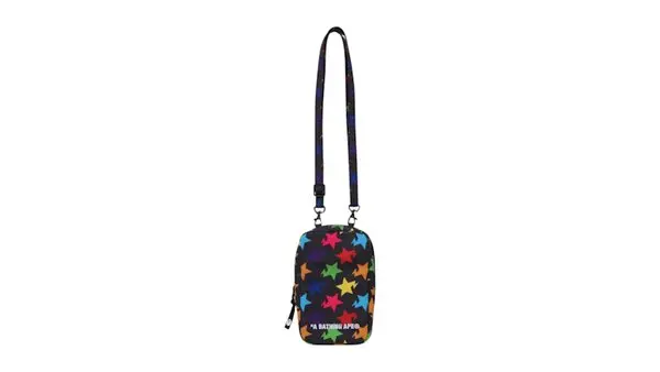 A BATHING APE Sta Pattern Phone Travel Shoulder Bag - Black