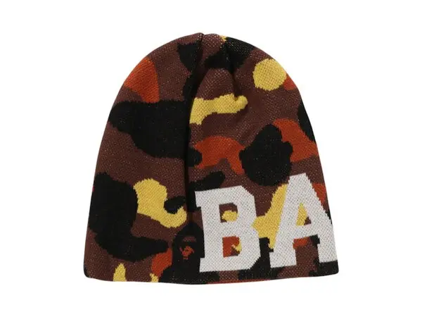 BAPE 1st Camo Knit Cap - Orange