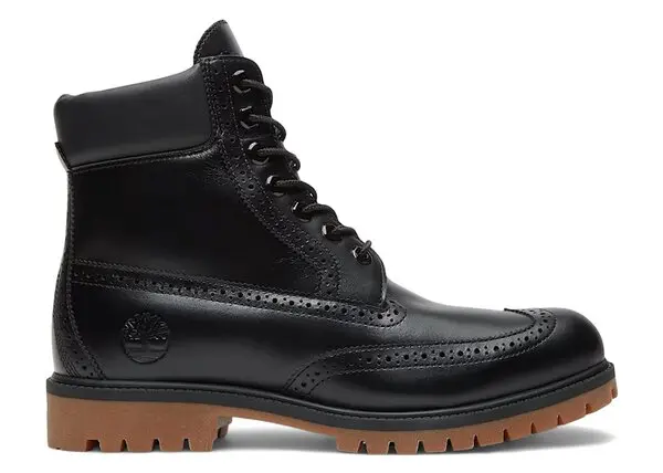 Timberland 6" Premium Brogue Wingtip Boots - Black