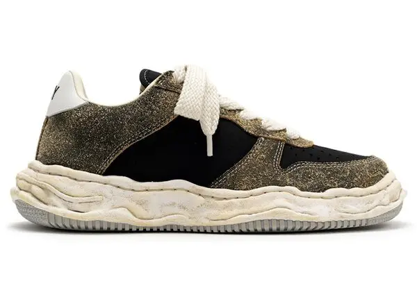 Mihara Yasuhiro Wayne Og Sole Mix Material Low Top Sneakers - Black
