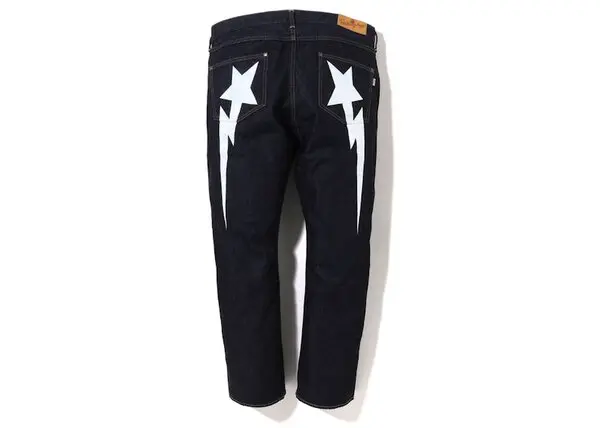 A BATHING APE Sta Relaxed Fit Denim Pants