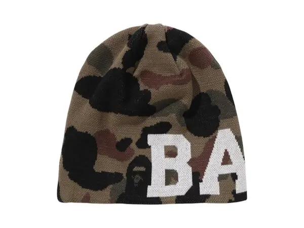 BAPE 1st Camo Knit Cap - Green