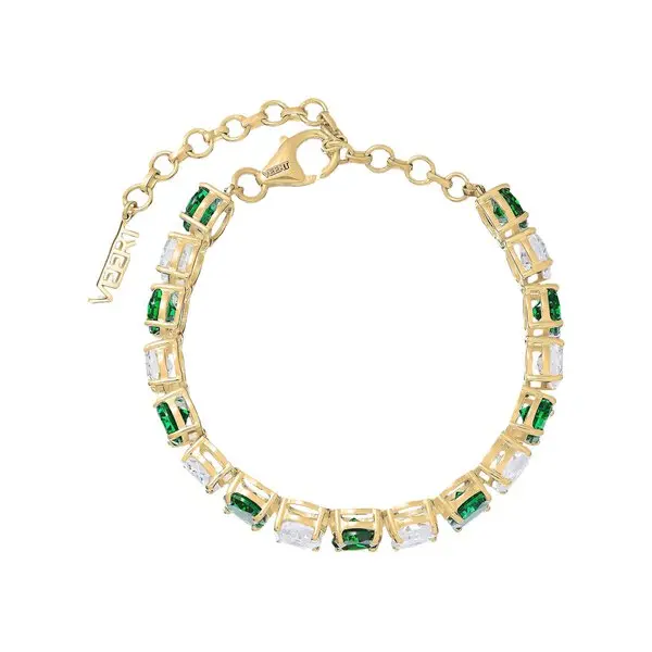VEERT Clear And Green Tennis Bracelet - Yellow