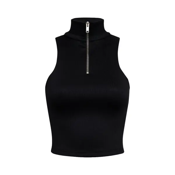 Rhude Ribbed Knit Mock Neck Top