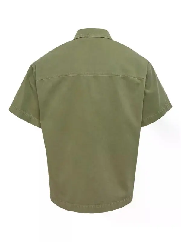 Palm Angels Patch-detail Zip-up Shirt