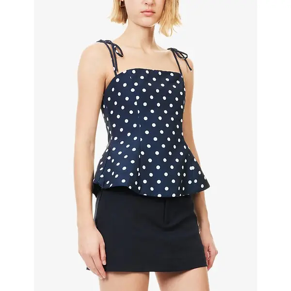 L.A-SPACE Polka Dot Woven Top