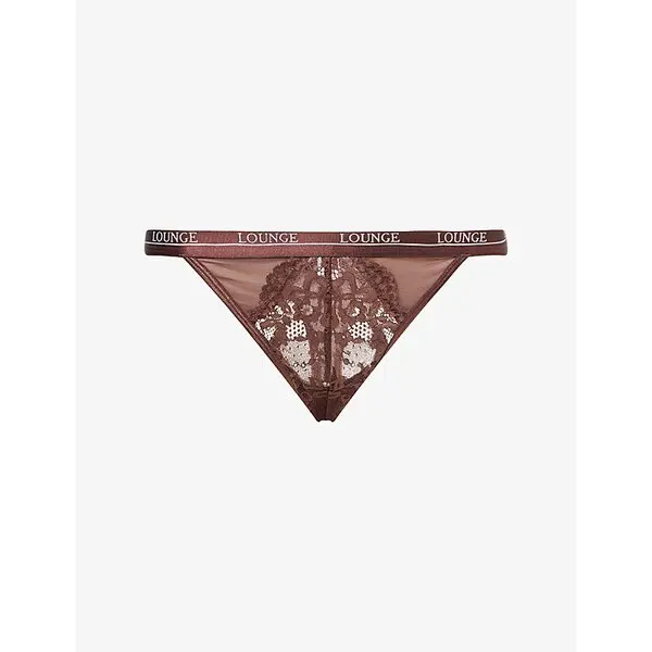 Lounge Blossom Lace Thong - Brunette