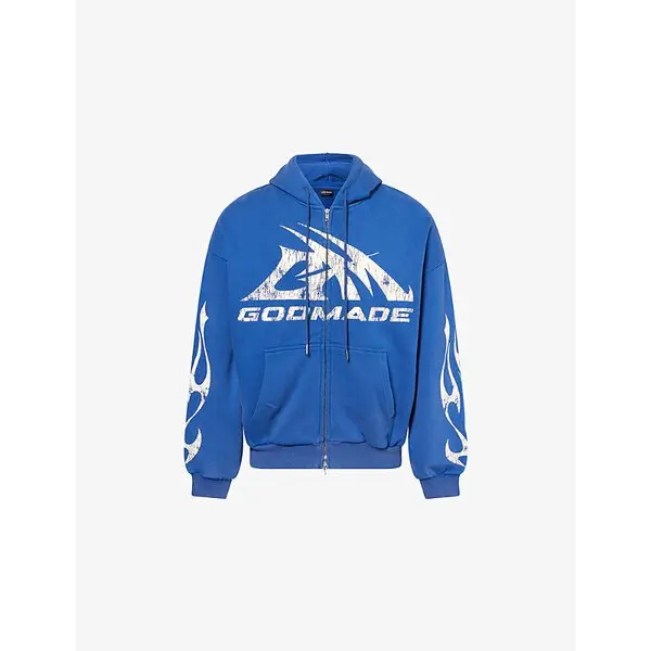 GODMADE Graphic-print Washed Cotton Hoody