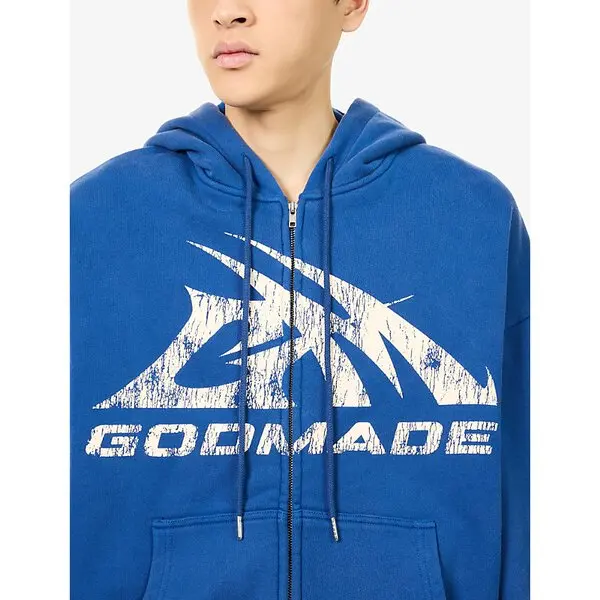 GODMADE Graphic-print Washed Cotton Hoody