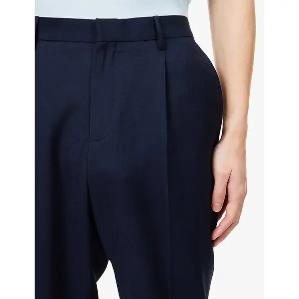 Sunspel Pleated Straight-leg Wool Trousers