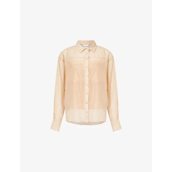 L.A-SPACE Oversized Embroidered Organza Shirt