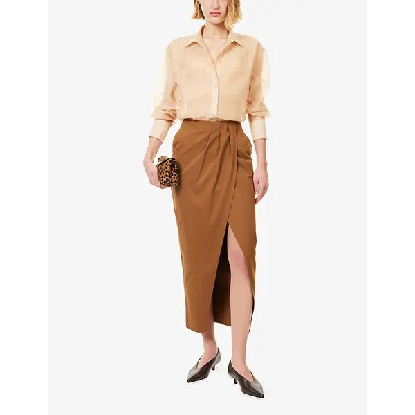 L.A-SPACE Oversized Embroidered Organza Shirt