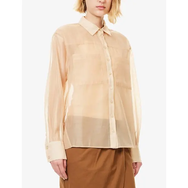 L.A-SPACE Oversized Embroidered Organza Shirt