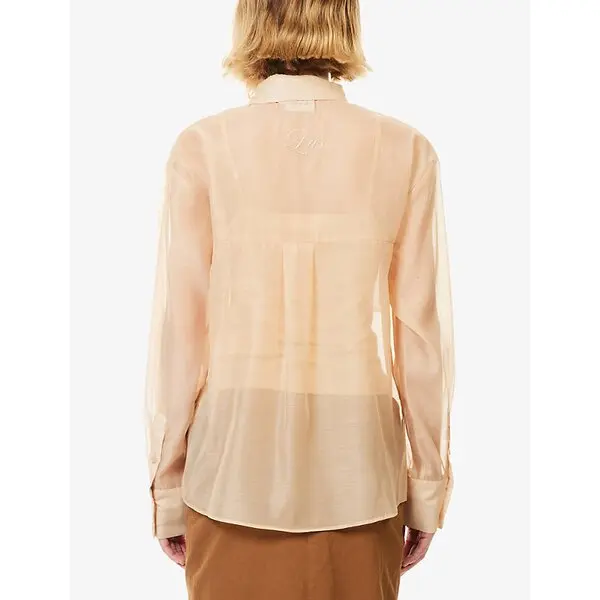 L.A-SPACE Oversized Embroidered Organza Shirt