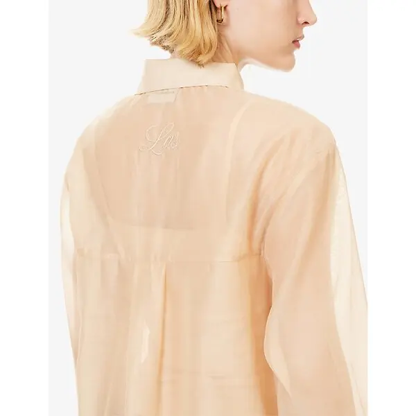 L.A-SPACE Oversized Embroidered Organza Shirt