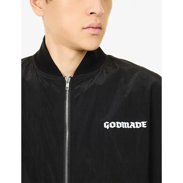 GODMADE Logo-embroidered Long-sleeve Shell Bomber Jacket