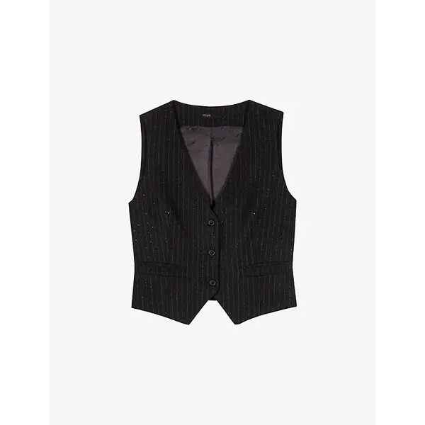 Maje Pinstriped Stretch-woven Vest