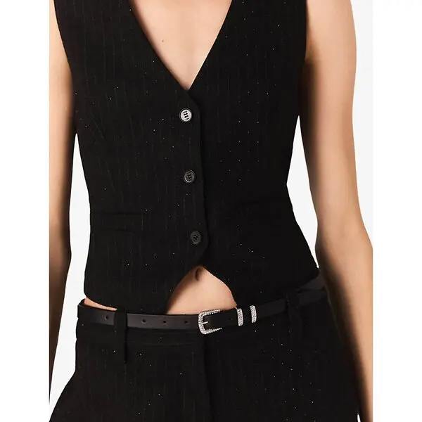 Maje Pinstriped Stretch-woven Vest