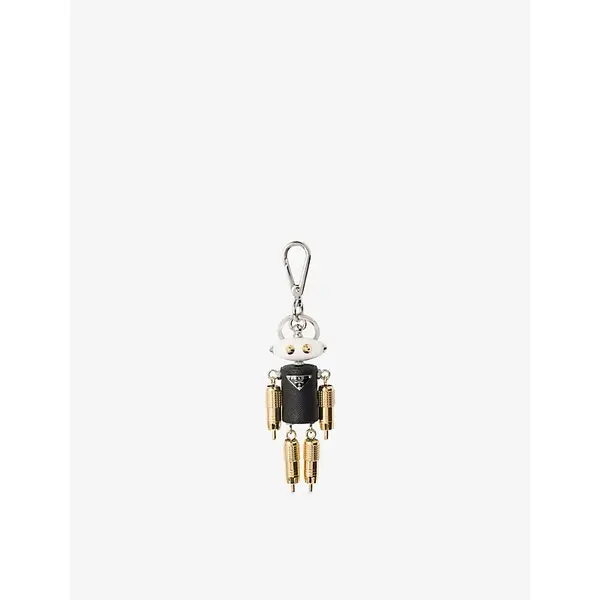 Prada Robot Saffiano Leather Bag Charm - Black