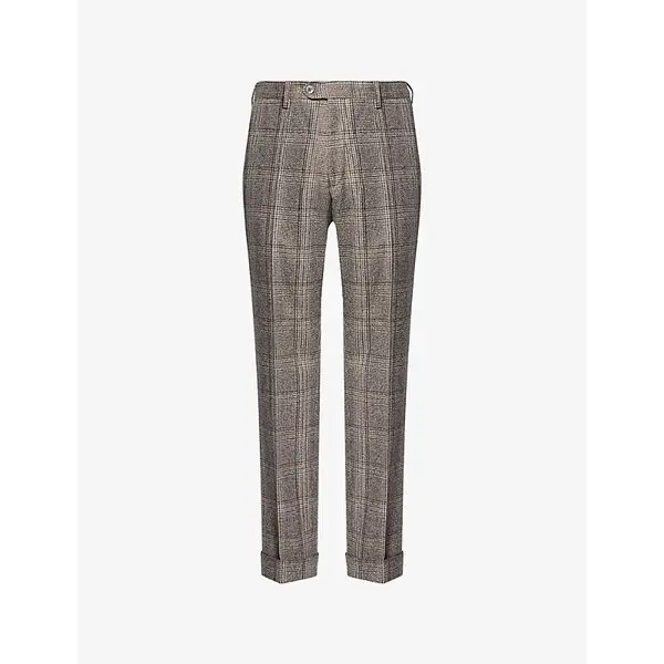 OSCAR JACOBSON Dandy Turn-up Wool Trousers
