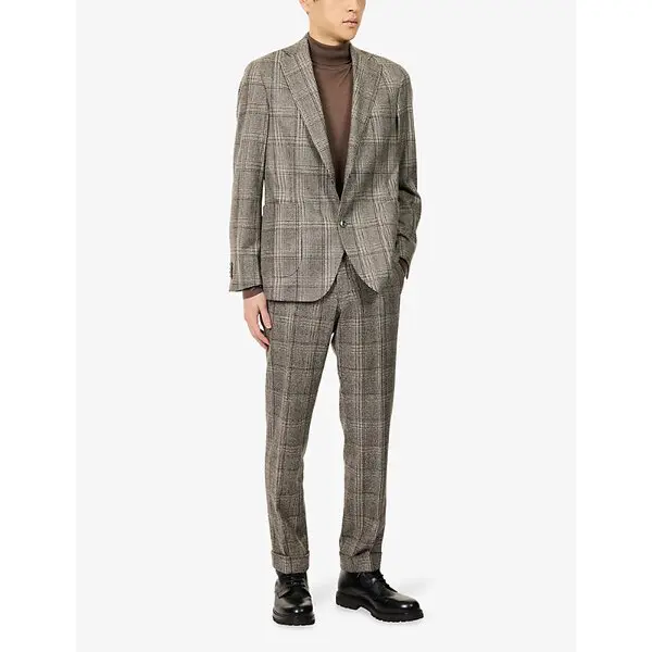 OSCAR JACOBSON Dandy Turn-up Wool Trousers