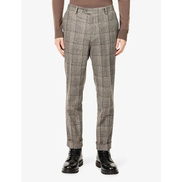 OSCAR JACOBSON Dandy Turn-up Wool Trousers