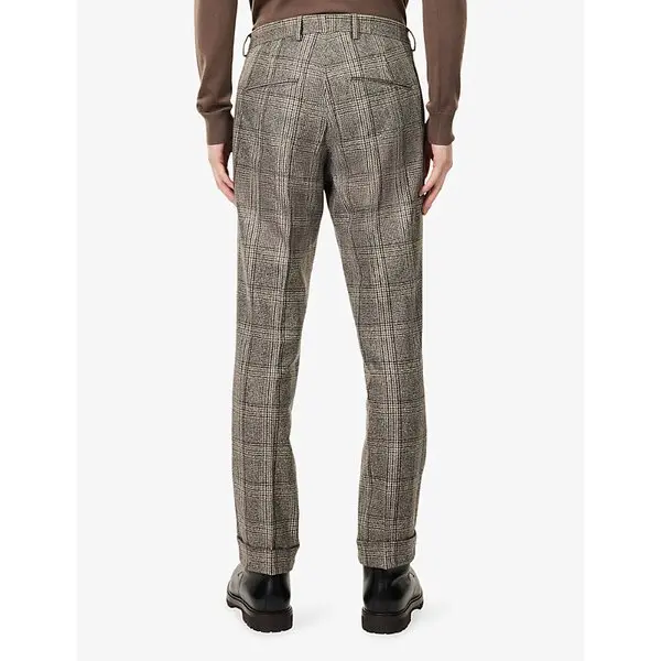 OSCAR JACOBSON Dandy Turn-up Wool Trousers