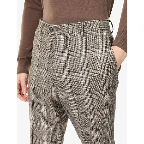 OSCAR JACOBSON Dandy Turn-up Wool Trousers