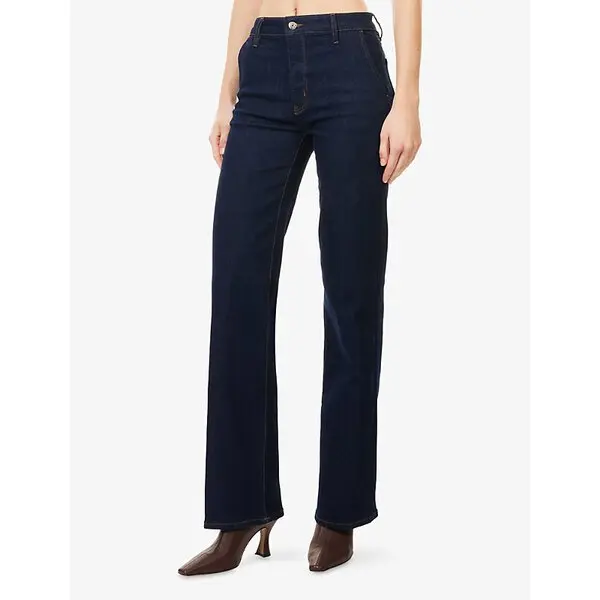 FRAME The Straight Mid-rise Cotton-blend Jeans
