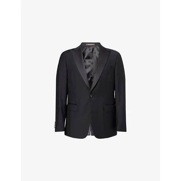 OSCAR JACOBSON Frampton Peak-lapel Wool Blazer