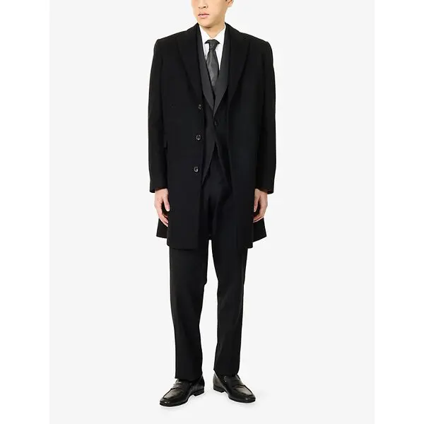 OSCAR JACOBSON Frampton Peak-lapel Wool Blazer