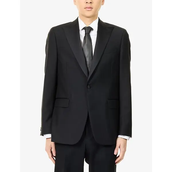 OSCAR JACOBSON Frampton Peak-lapel Wool Blazer