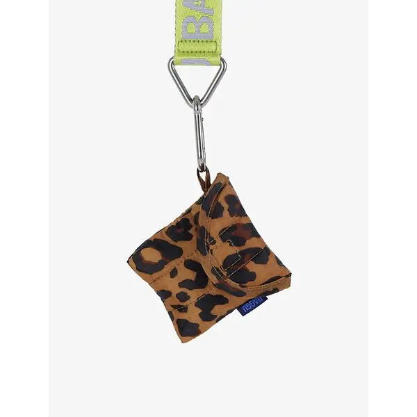Baggu Puffy Leopard-print Woven Earbuds Case