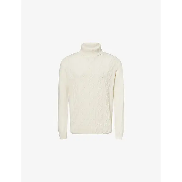 OSCAR JACOBSON Cable-knitted Wool-blend Jumper