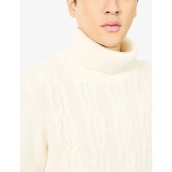 OSCAR JACOBSON Cable-knitted Wool-blend Jumper