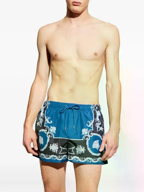 Versace Printed Swim Shorts - Blue
