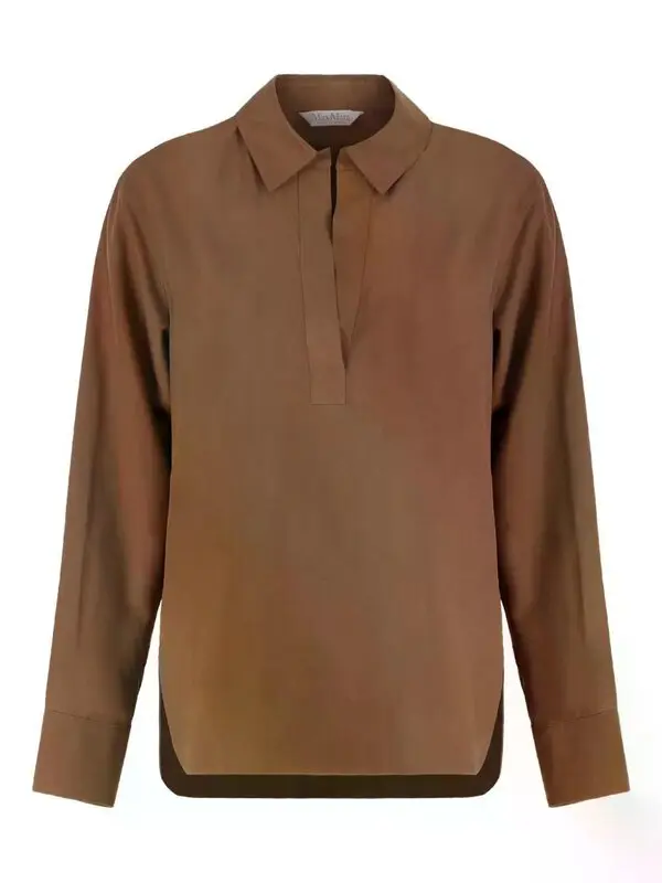 Max Mara Silk Fabric Shirt With Rounded Hem