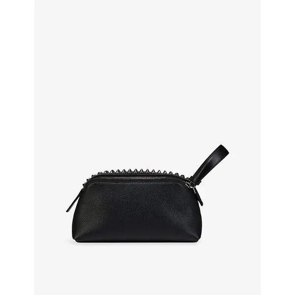 CHRISTIAN LOUBOUTIN Leather Travel Pouch - Black/gun Metal