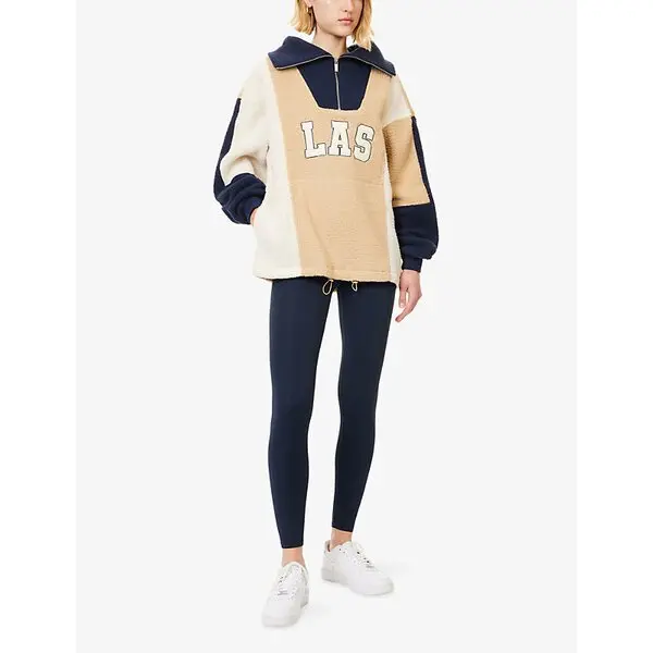 L.A-SPACE Half-zip Embroidered-logo Sweatshirt