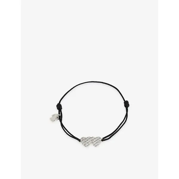 Zadig&Voltaire Link Heart Strass Cord Bracelet - Black