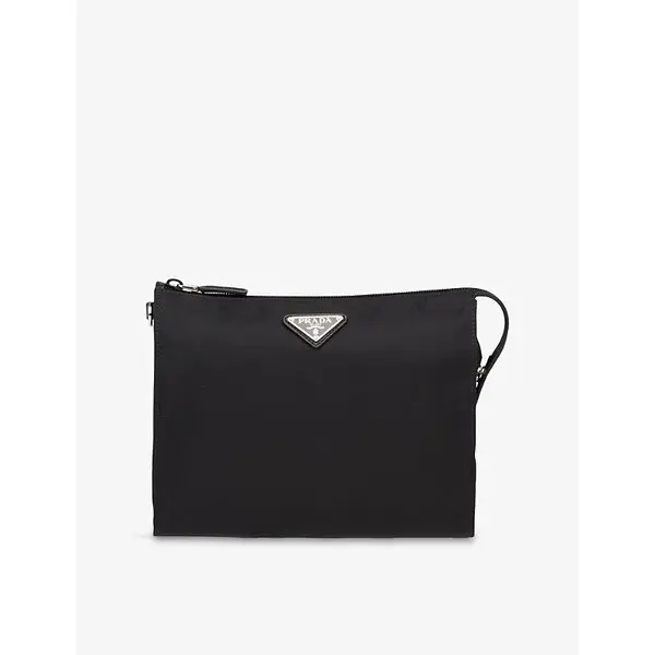Prada Re-nylon And Saffiano Leather Pouch