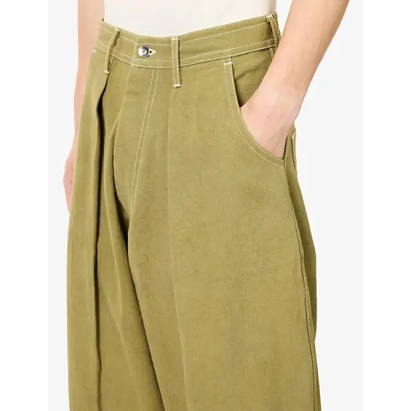 STORY MFG. Lush Pleated Wide-leg Denim Jeans