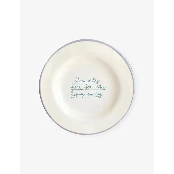 LAETITIA ROUGET I'm Only Here For The Happy Ending Stoneware Dessert Plate - One-color